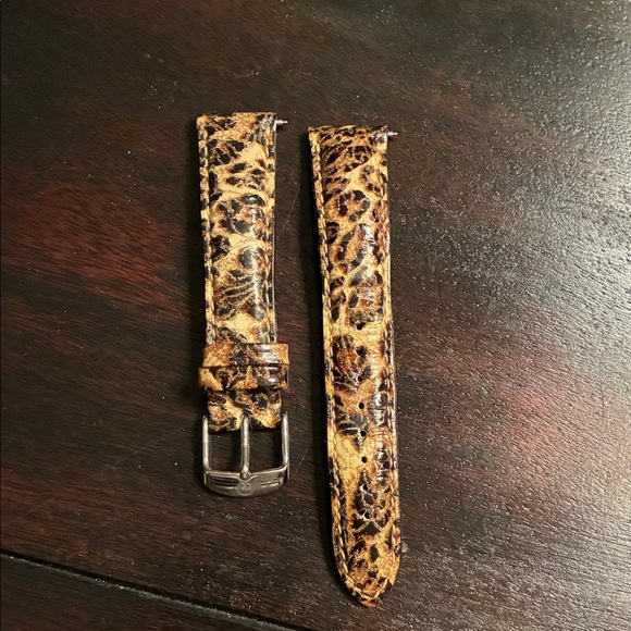 Accessories | Michele Leopard Print Leather Watch Strap | Poshmark